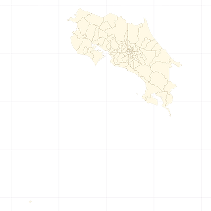 Costa Rica map (Mercator projection) in dark amber on transparent ...