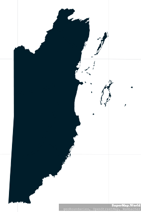 Belize map (Mercator projection) showing boundaries in night cerulean ...