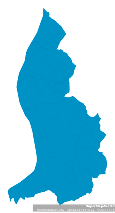 Liechtenstein map (Mercator projection) in dim azure on transparent ...