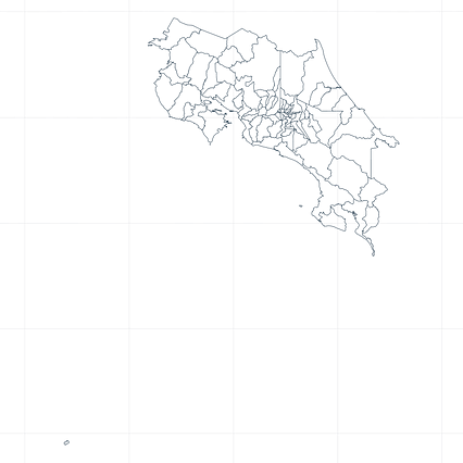Costa Rica map (Mercator projection) in night azure on transparent ...