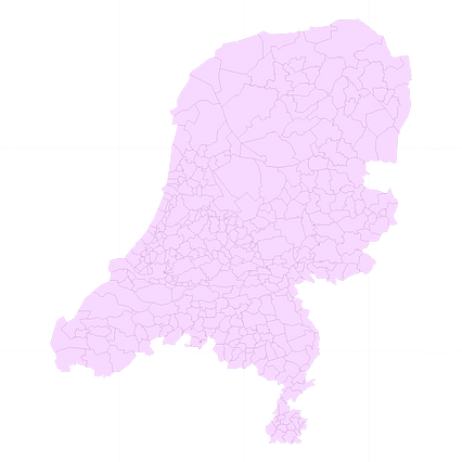 Netherlands map (Mercator projection) in pastel purple on transparent ...