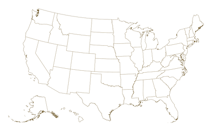United States of America map (Albers Usa projection) showing states ...